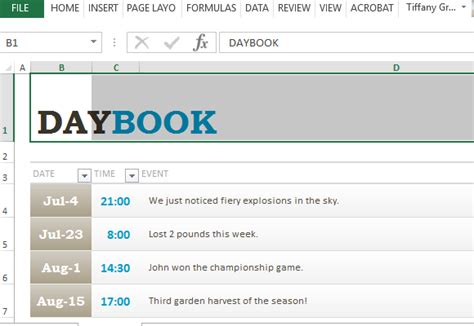 Free Logbook Excel Template