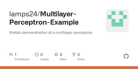 GitHub Lamps Multilayer Perceptron Example Matlab Demonstration Of A Multilayer Perceptron