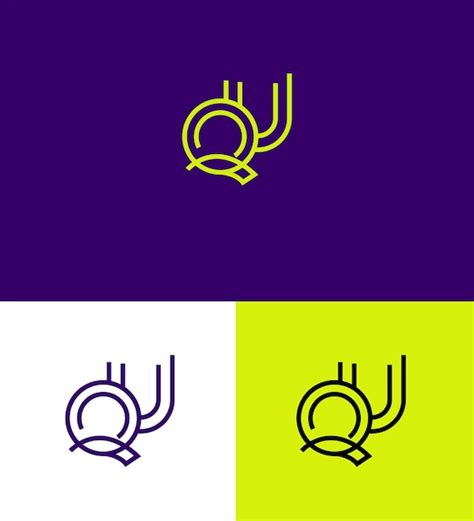 UQ QU Буква Логотип Идентификационный знак Символ Шаблон | Премиум векторы
