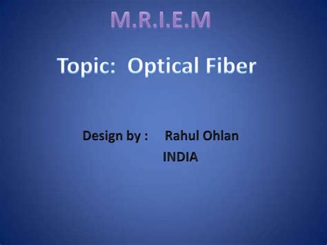 Optical Fiber Communication System Important Paper Ppt