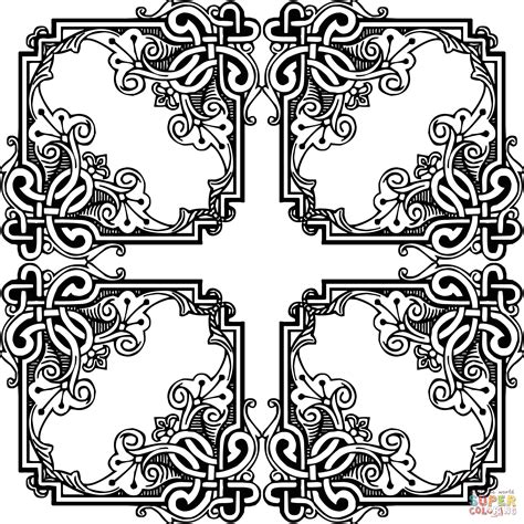 빈티지 대칭 프레임 색칠하기