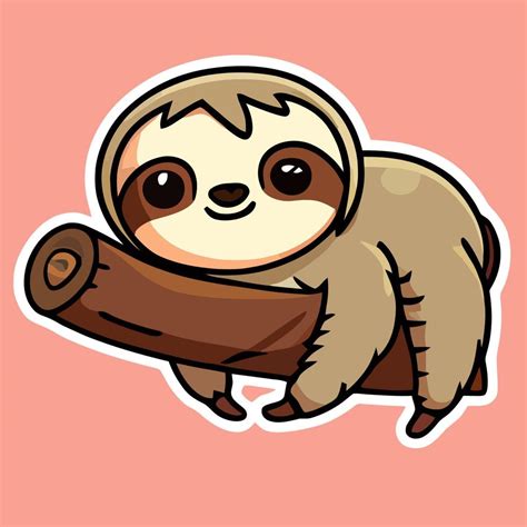 Cute Chibi Sloth Kawaii Illustration Lazy Sloth Sleepy Graphic Vector 17048355 Vector Art At