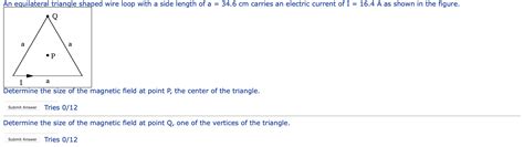 Solved An Equilateral Triangle Shaped Wire Loop With A Side