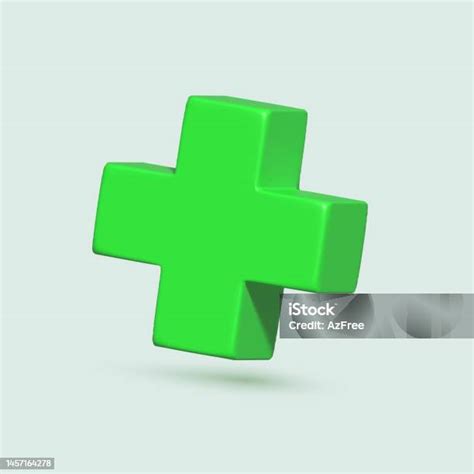3d 녹색 더하기 기호입니다 만화 스타일의 벡터 그림입니다 벡터 더하기 기호에 대한 스톡 벡터 아트 및 기타 이미지 더하기 기호 3차원 형태 아이콘 Istock