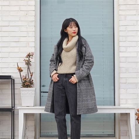 탄뽀뽀 올 겨울 간지를 완성 시켜줄 체크 모직 롱 코트 소개해드릴게요 추운 겨울 어울리는 체크