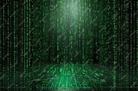 Green Matrix Style Digital Code Background Premium Ai Generated Image