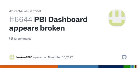 pbi dashboard appears broken · issue 6644 · azure azure sentinel · github