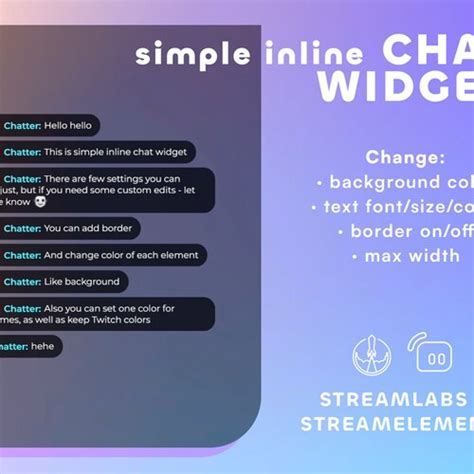 Bubble Chat Widget Customizable Colors Twitch Overlays Etsy