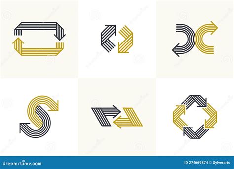 Arrow Vector Original Logos Set Isolated Pictogram Symbol Of Double Arrows Dynamic Signs