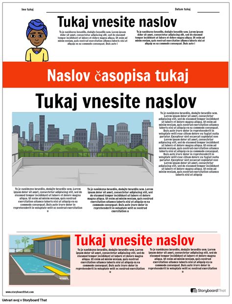 Predloga za naslovnico časopisa Storyboard par sl examples