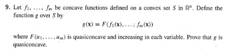 Solved Let F Fm Be Concave Functions Defined On A Convex Chegg Com