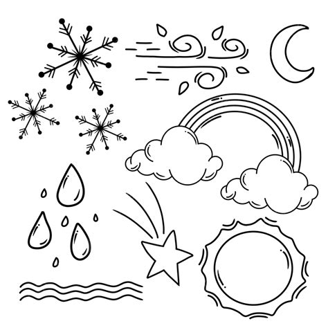 Weather Clipart Black And White Weather Black White Icons Stock