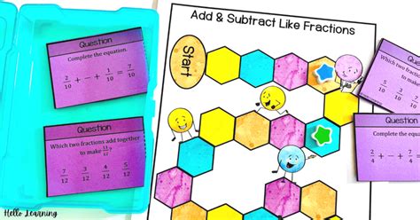 5 Ways To Practice Adding And Subtracting Fractions Hello Learning