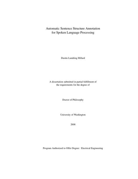 Pdf Automatic Sentence Structure Annotation For Spoken Language Processing