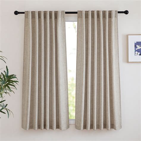 Nicetown Linen Curtains For Bedroom Semi Sheer Linen Curtains Light