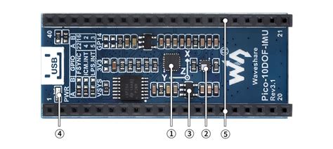 Waveshare 10 Dof Imu Sensor Module For Raspberry Pi Pico Icm20948 And