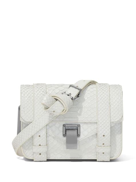 Proenza Schouler Mini Carved Python PS1 Crossbody Bag White FARFETCH
