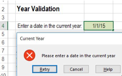 Use Excel Data Validation For Entering Dates