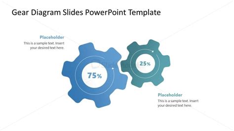 Two Component Gear Diagram For PowerPoint SlideModel