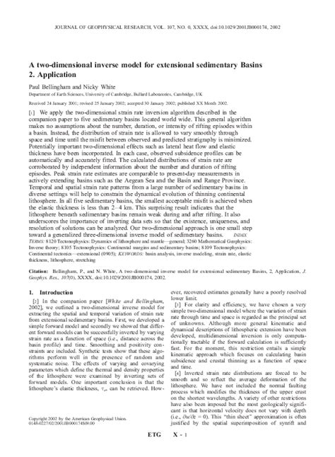 Pdf A Two Dimensional Inverse Model For Extensional Sedimentary