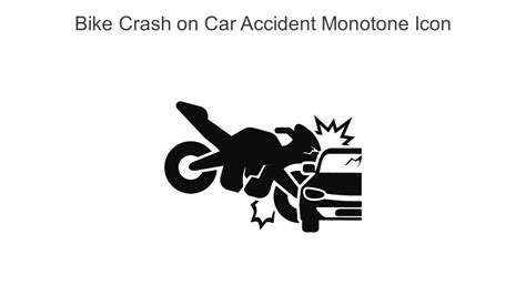 Bike Crash On Car Accident Monotone Icon In Powerpoint Pptx Png And Editable Eps Format Ppt Template