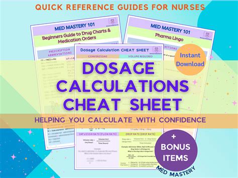 Nursing Calculations Cheat Sheet Iv Flow Rate Calculation Reviewer