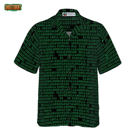 binary code skull hawaiian shirt