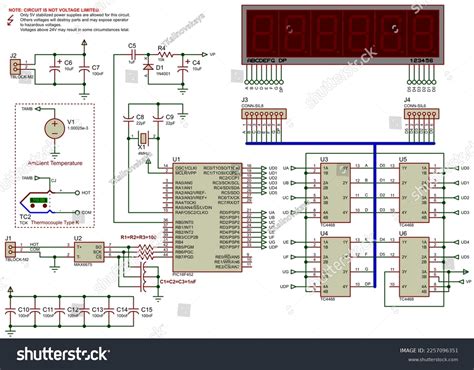 Electrical Schematic Principal Diagramof Temperature Measuring Stock