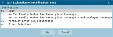 Desktop IRS Reject Code F8962 070 Support