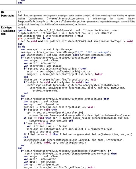 Table 7 Automatically Deriving Uml Sequence Diagrams From