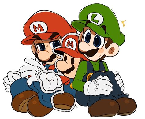 Mario Luigi And Paper Mario Mario And 3 More Drawn By Mimimi