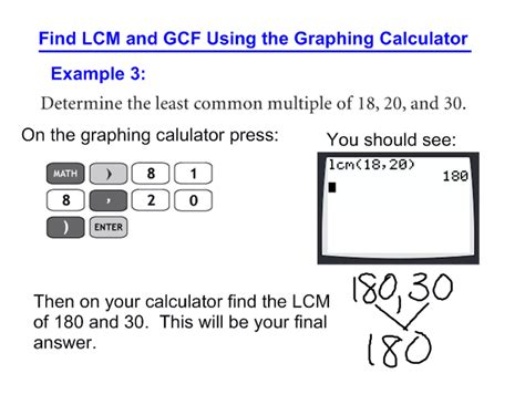 Gcf And Lcm On Graphing Calculator Ppt