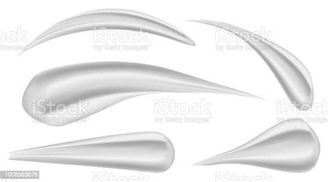 다양 한 스트로크 아름다움 얼굴 화장품 화이트 크림 텍스처의 크리에이 티브 벡터 일러스트 레이 션에 고립 된 투명 한 배경을