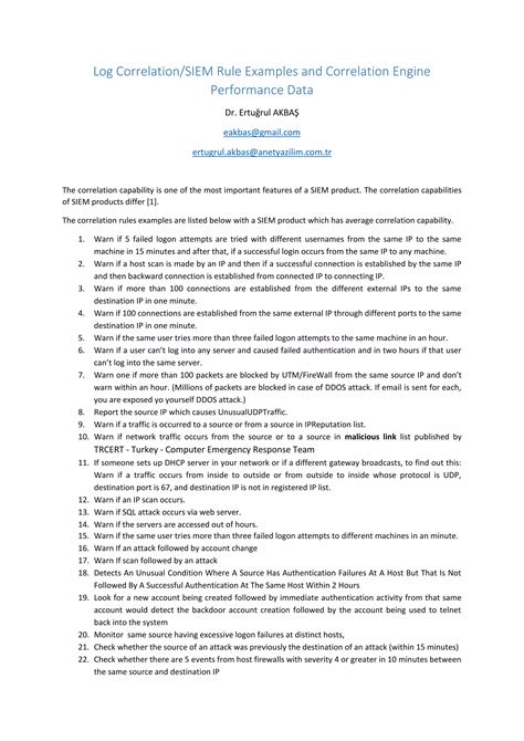 Log Correlation Siem Rule Examples And Correlation Engine Performance