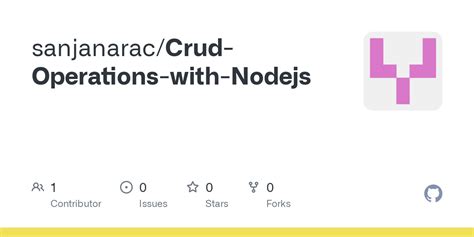 Github Sanjanaraccrud Operations With Nodejs