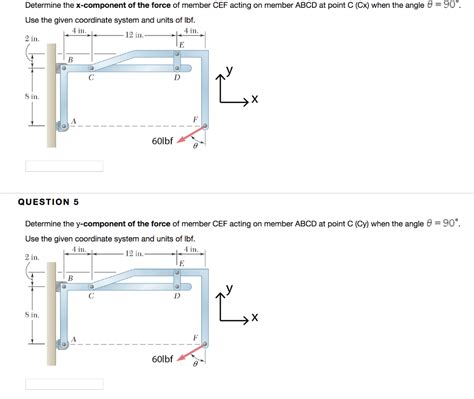 Solved Determine The X Component Of The Force Of Member CEF Chegg