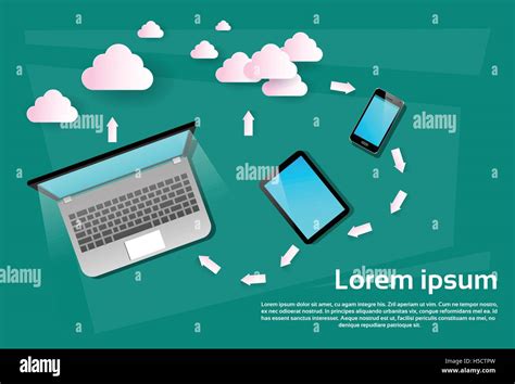 Laptop Computer Tablet Cell Smart Phone Cloud Database Data