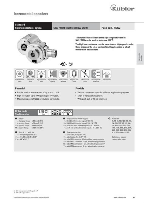 Pdf Incremental Encoders Kuebler Flange Type 1 2 Stator Coupling Incremental