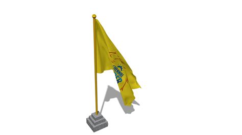 Chennai Super Kings Csk Flag Start Flying In The Wind With Pole Base 3d Rendering Luma Matte