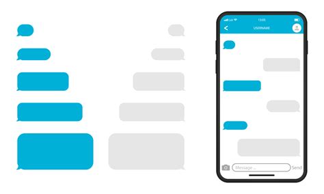 Mockup Of Messenger Chat In Mobile Phone Template Of Smartphone And Empty Talk Speech Bubble