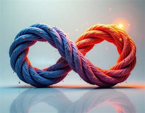 Abstract Infinity Symbol Intertwined Colorful Rope Design Stock