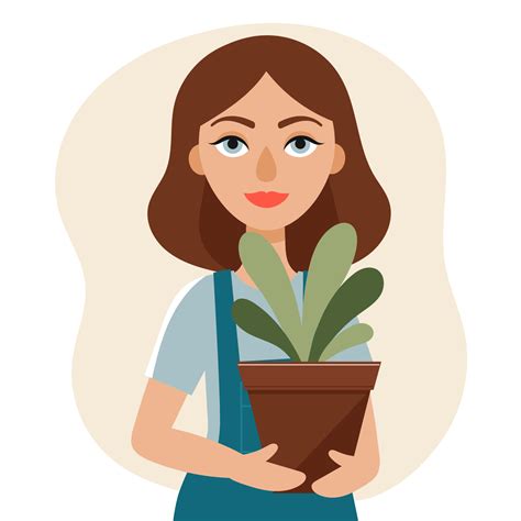A Young Beautiful Woman Holds A Pot With A Plant In Her Handsgardening Hobbies Spring