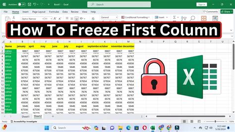 How To Freeze First Column In Excel How To Lock First Column In Excel Youtube