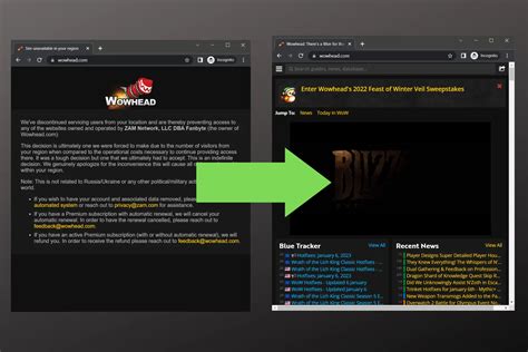 how to unblock wowhead when not available in your region