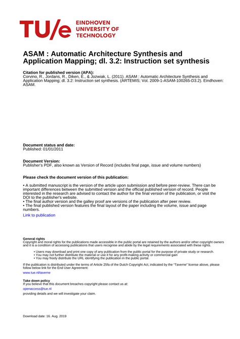 Pdf Asam Automatic Architecture Synthesis And Application · Asam Automatic