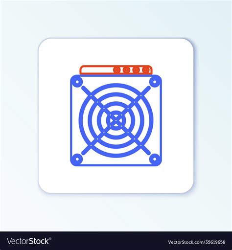 Line Asic Miner Icon Isolated On White Background Vector Image