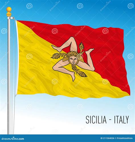 Sicily Flag Of The Region Italy Stock Vector Illustration Of