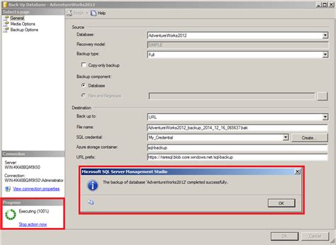 Sql Server 2014 How To Take Backup To Url Windows Azure Storage