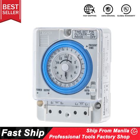 Professional 220v Light Switch Timer With Minimum Setting Unit 15 Mins 96 Times On Off Per Day