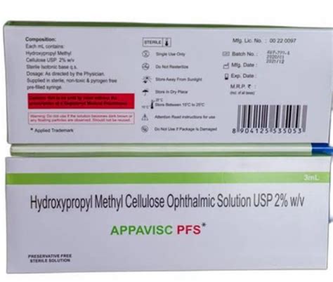 Hpmc 2 Appavisc Pfs Ophthalmic Solution 3 Ml At ₹ 121 00 Piece